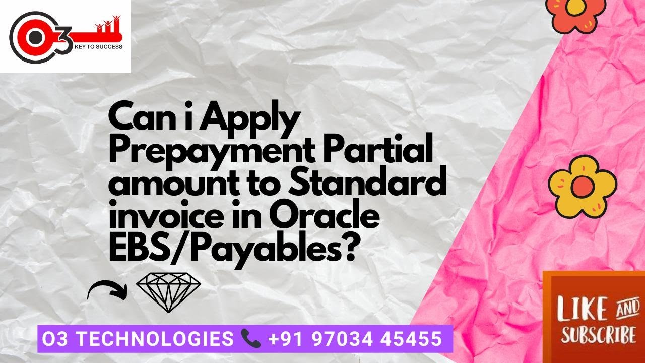 Can i Apply Prepayment Partial amount to Standard invoice in Oracle EBs ...