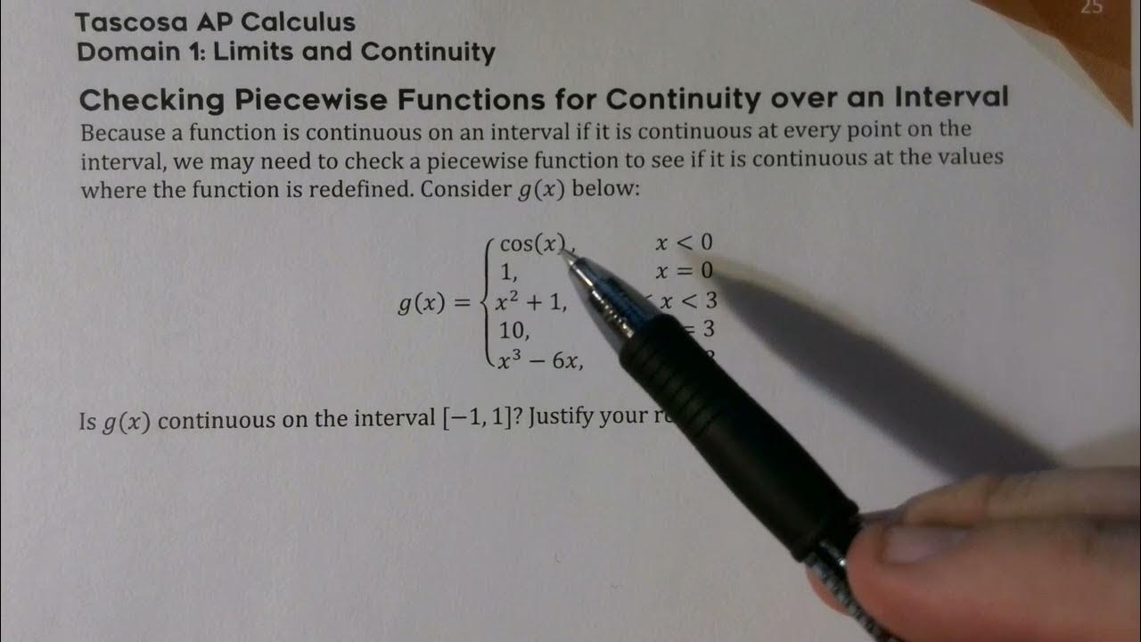 1C.2. Confirming Continuity over an Interval - YouTube