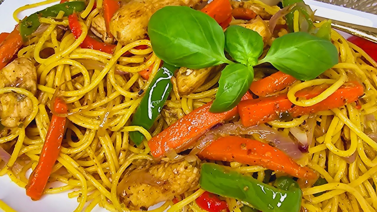 SPAGHETTI-TURMERIC STIR FRY YOU WILL LOVE! Delicious, Easy Recipe - YouTube