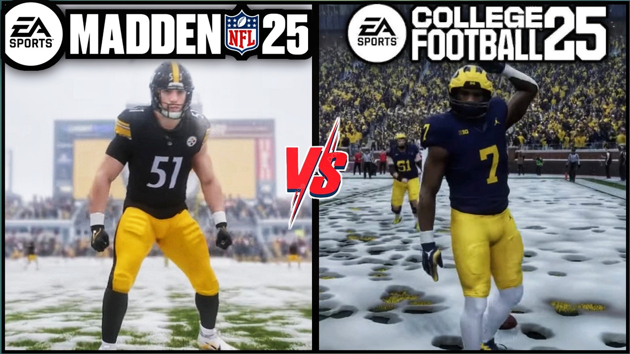 Madden 25 Vs College Football 25 | Trailer Gameplay Footage Comparison ...