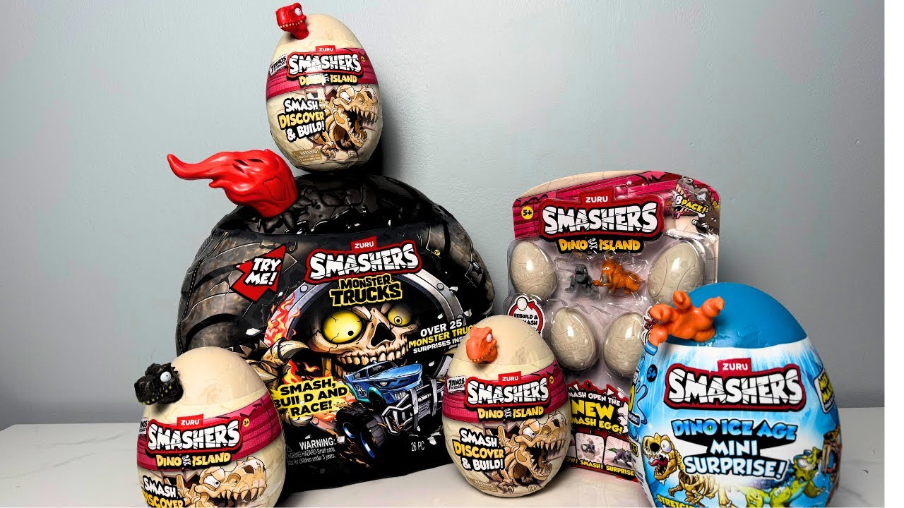 ASMR NO TALKING ZURU SMASHERS MONSTER TRUCKS SUPER SATISFYING UNBOXING ...