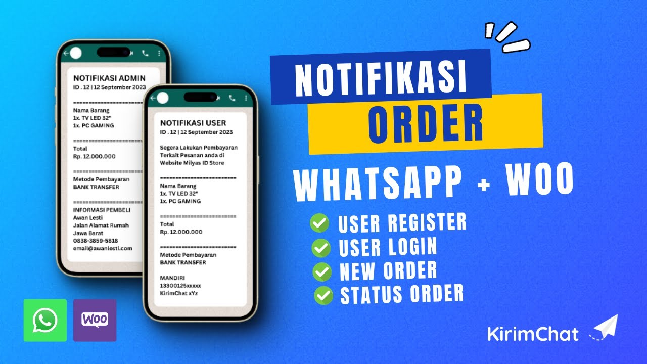 Notifikasi Order Otomatis via WhatsApp | Woocomemrce Wordpress - YouTube