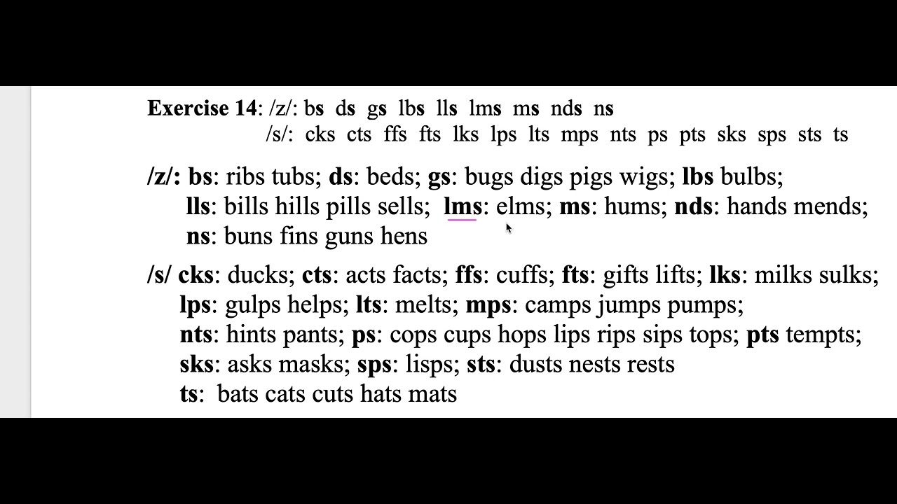 Natural Phonics Primer: Video 9, Exercise 14 - YouTube