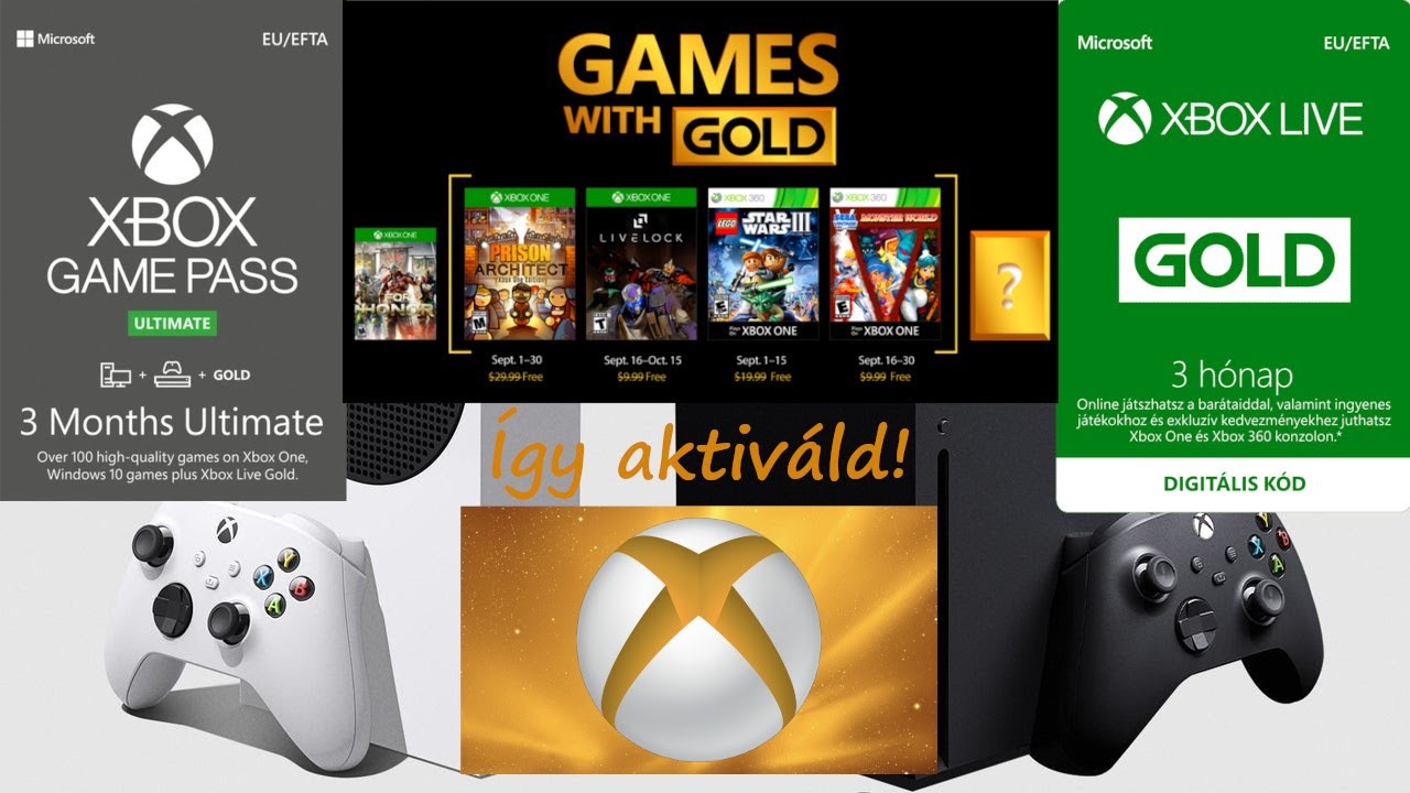 XBOX Game Pass Gold Live Game pass ultimate aktiválása - YouTube