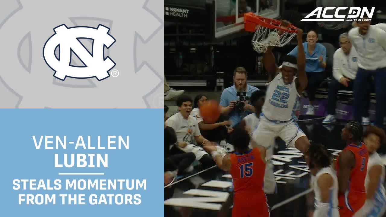 UNC Steals Momentum With Ven-Allen Lubin's Block and Dunk - YouTube