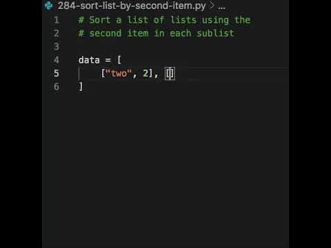 How to sort a list of lists and use the data contained in a given item of each sublist. - YouTube