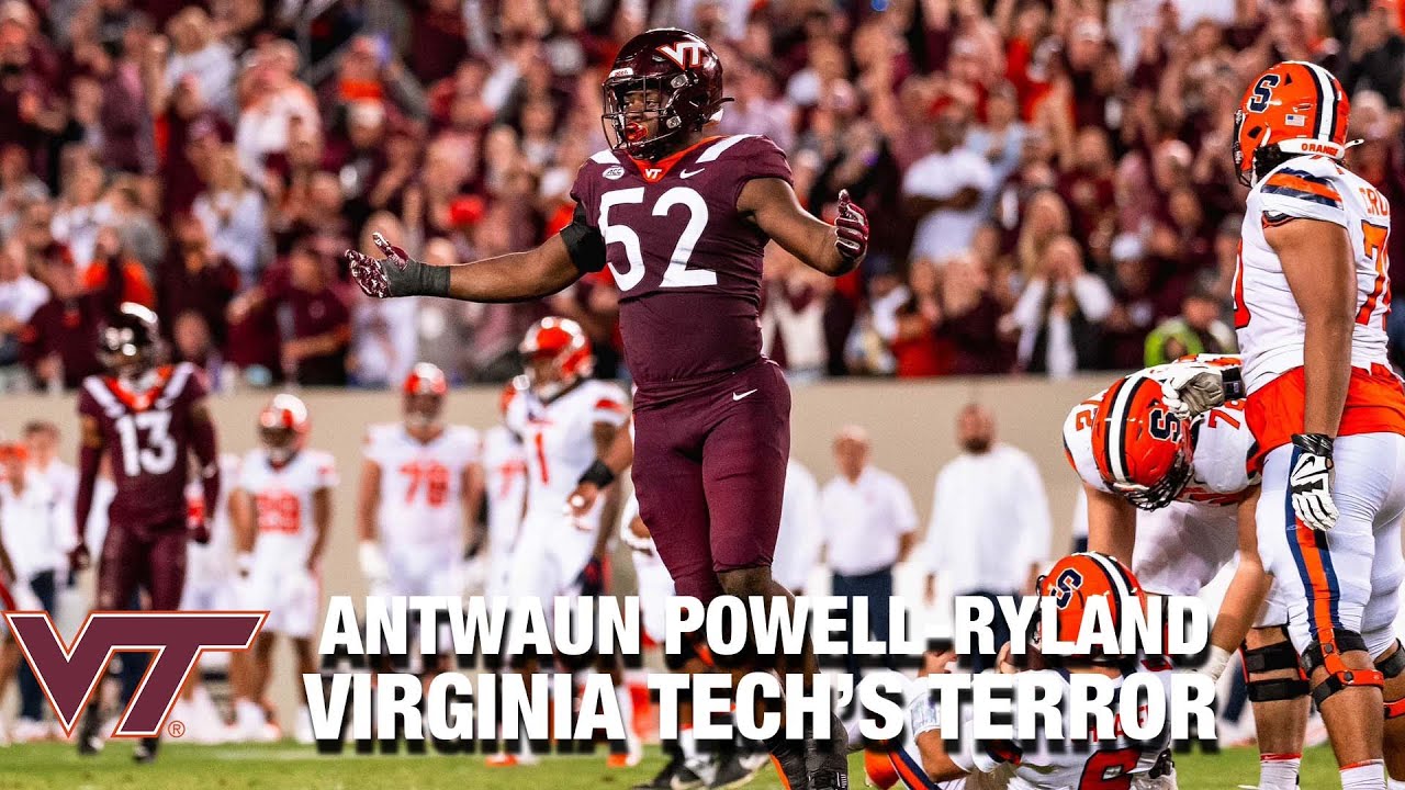 Virginia Tech DL Antwaun Powell-Ryland: Virginia Tech's Terror - YouTube
