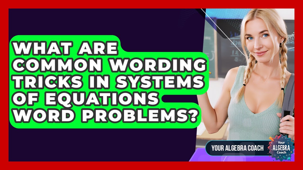 What Are Common Wording Tricks In Systems Of Equations Word Problems ...