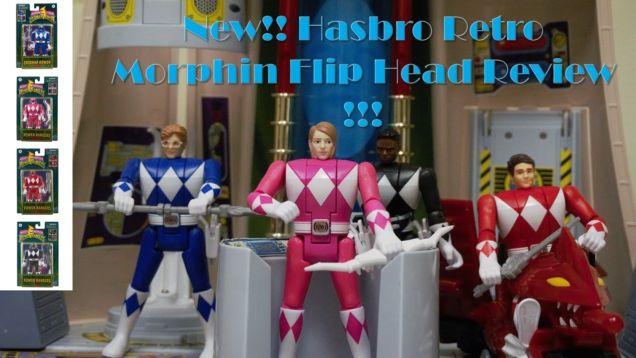 NEW!! Hasbro Retro Morphin Flip Head Power Rangers Review !!! - YouTube