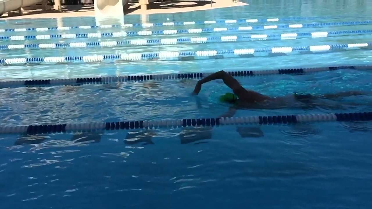 Freestyle stroke - elbow high early entry slo-mo - YouTube