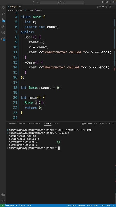 quick look at static data member use case in C++ #cppprogramming #cplusplus - YouTube