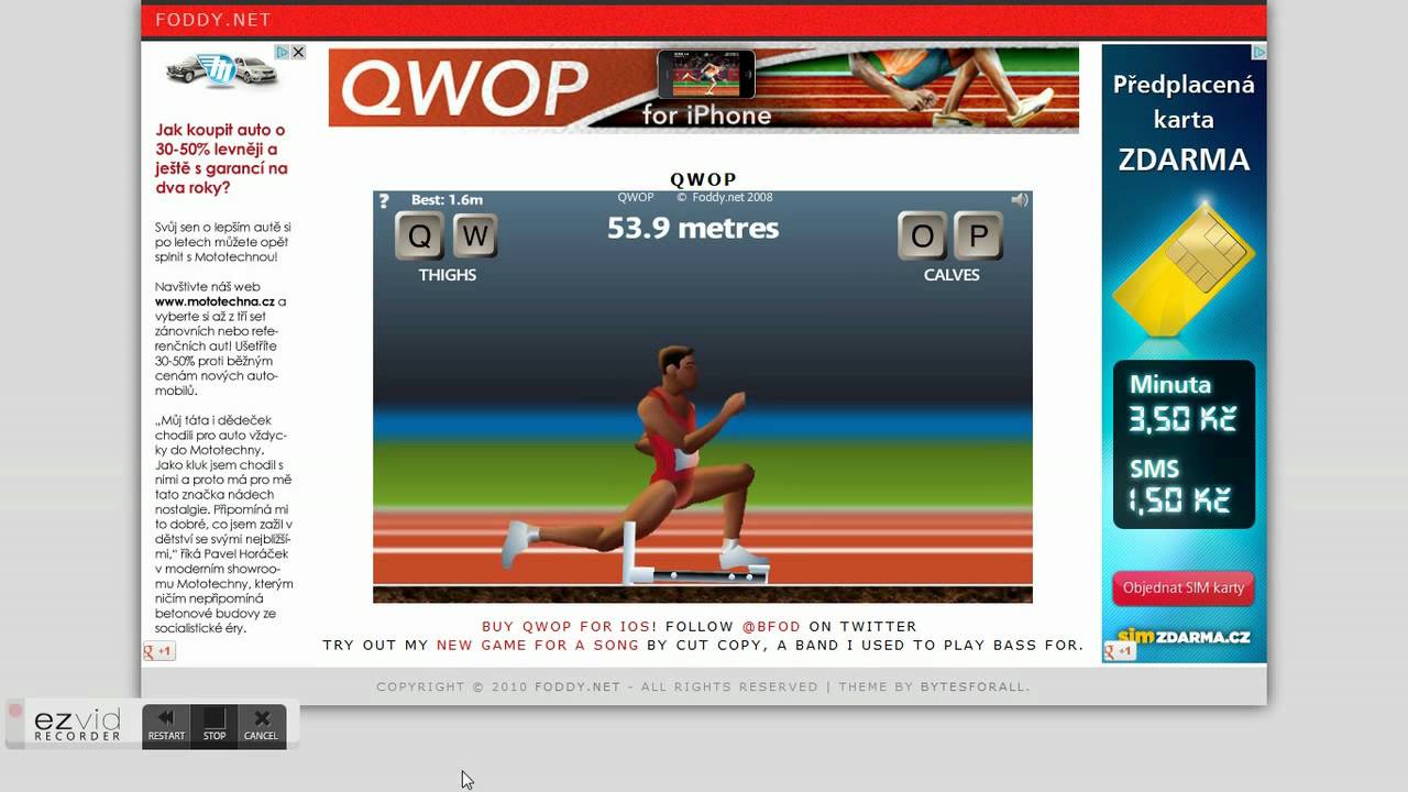 QWOP 100.1 m Retarded run - YouTube