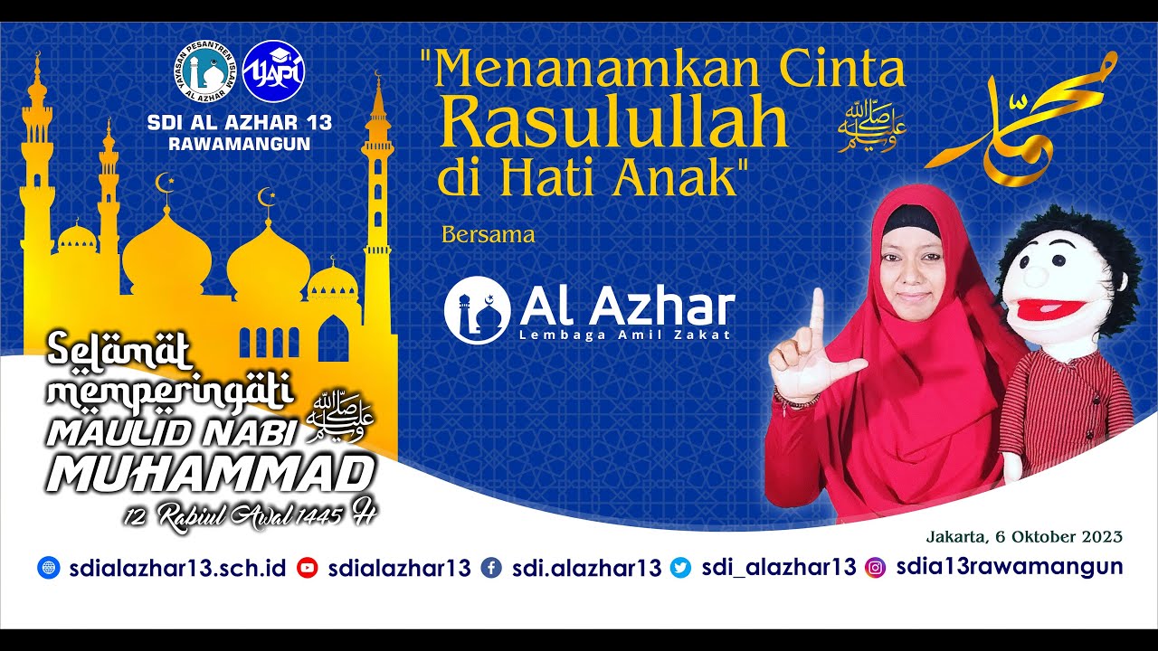 Peringatan Maulid Nabi Muhammad ﷺ di SDI Al Azhar 13 Rawamangun - YouTube