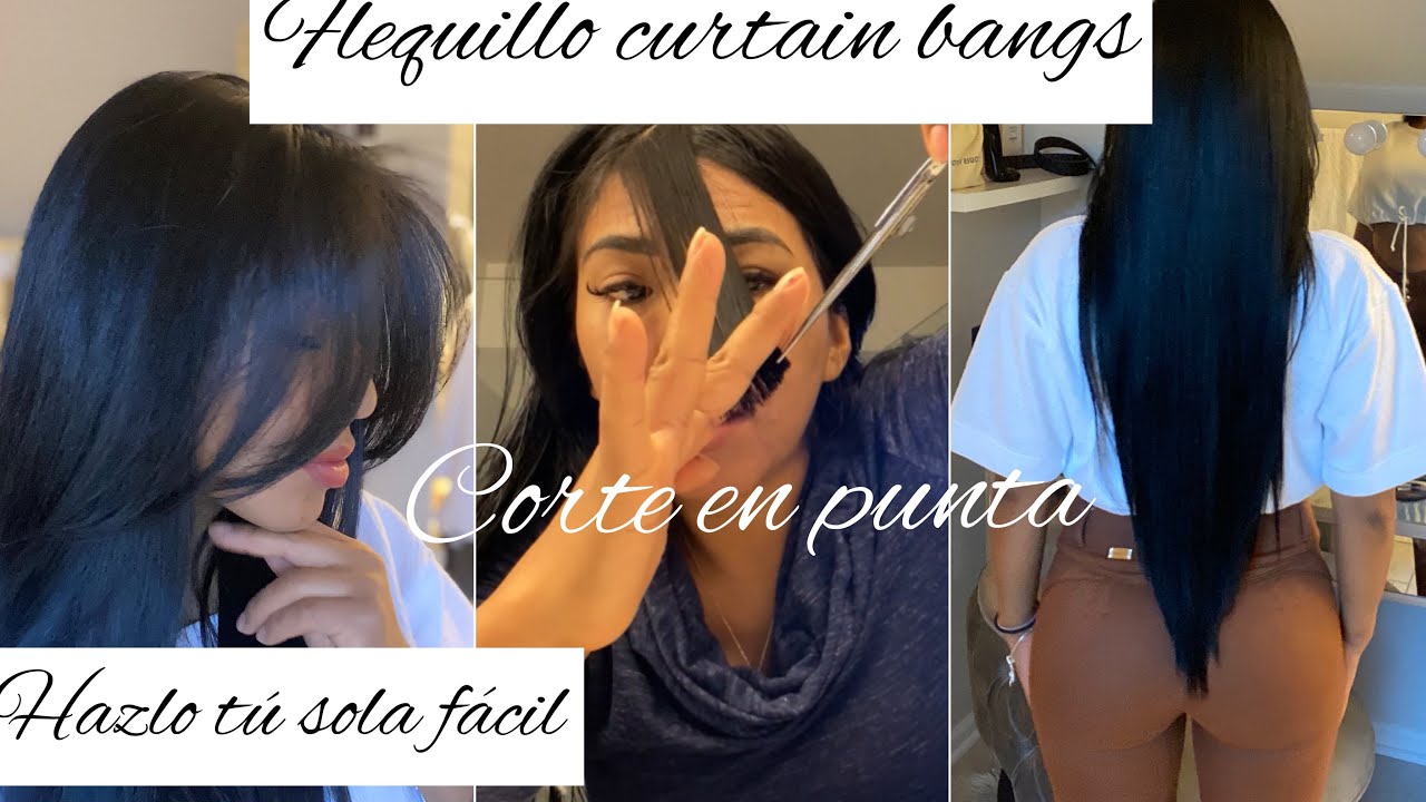 COMO HACERTE El FLEQUILLO AL MEDIO/ corte en punta /How to cut a ...