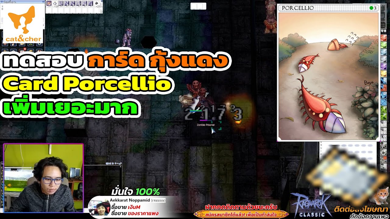 ragnarok classic ทดสอบการ์ด card Porcellio กุ้งแดง ที่คนคุก formal suit ตกคาวีดีโอ - YouTube