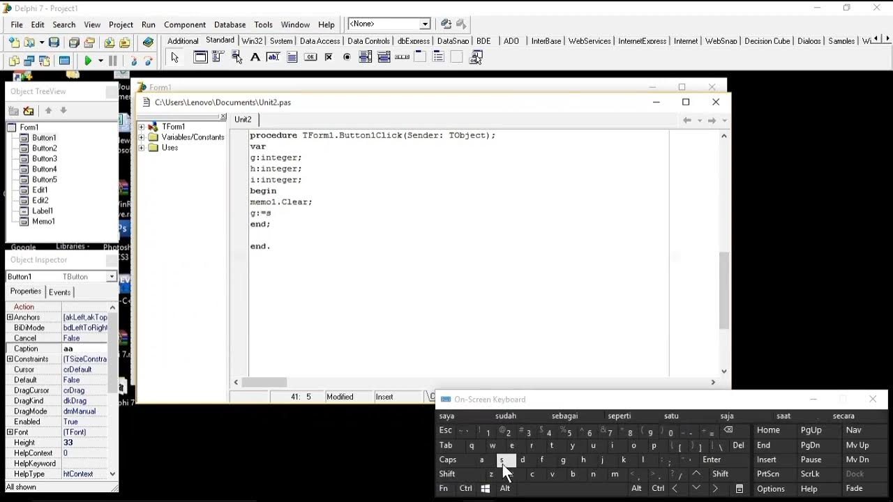 Program sederhana FOR, Repeat-Until, dan While-Do pada Aplikasi Borland Delphi7 - YouTube
