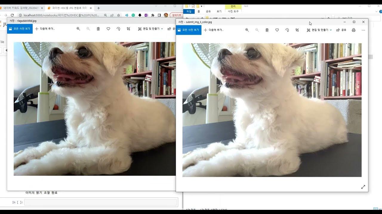 [Python] 파이썬 heic jpg 변환 이미지 파일 밝기 조절 - YouTube