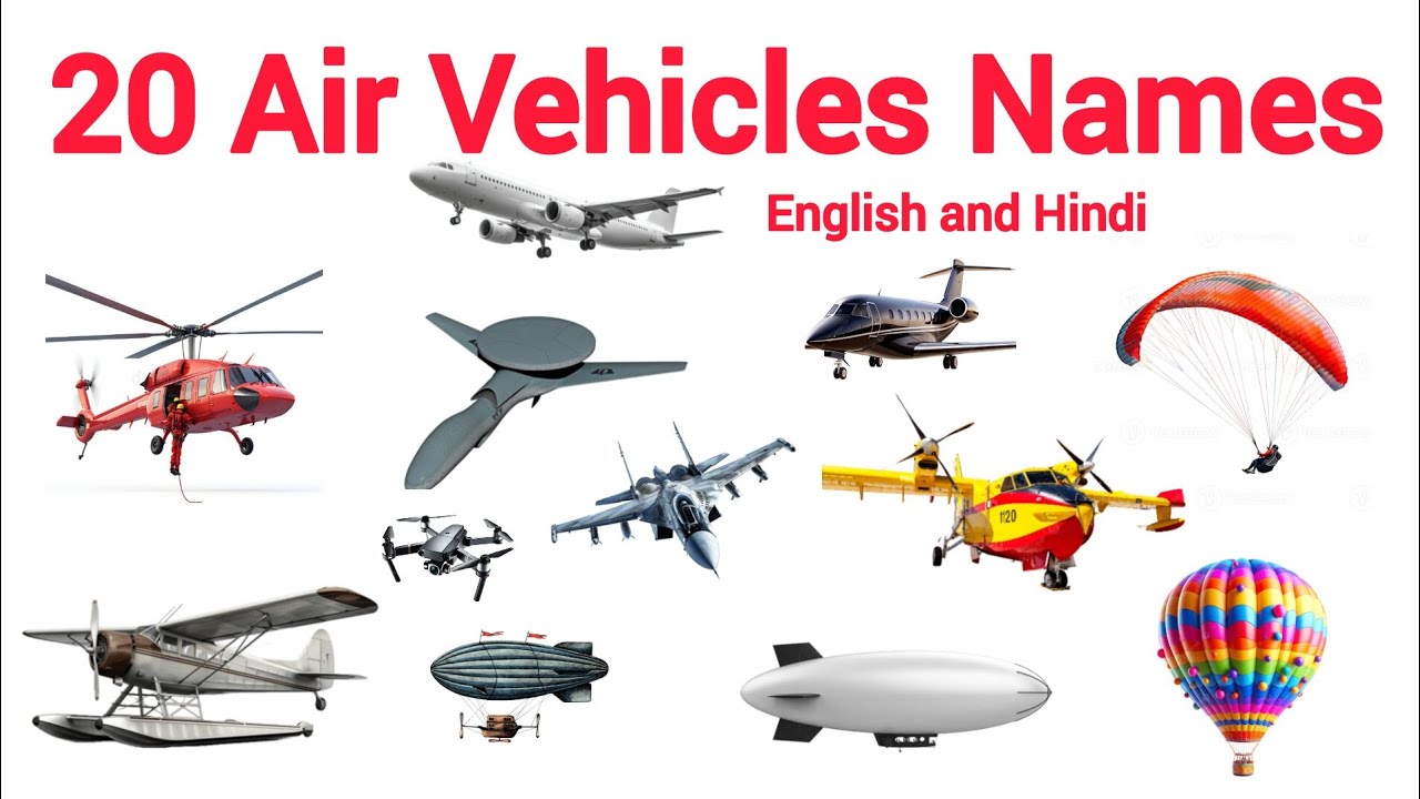 Air Vehicles Name- हवाई वाहनों के नाम|Kids knowledge Video|Pre-School ...