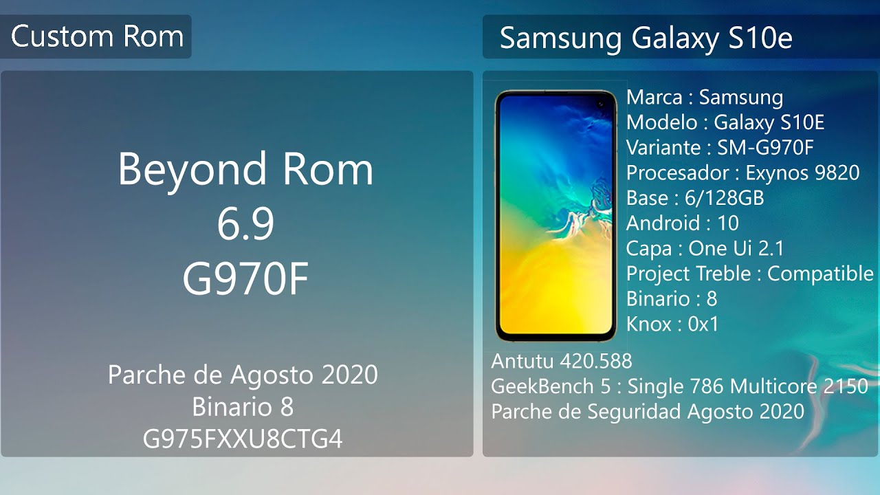 BeyondRom V6.9 - Android 10 One Ui 2.1 - Samsung Galaxy S10e - YouTube