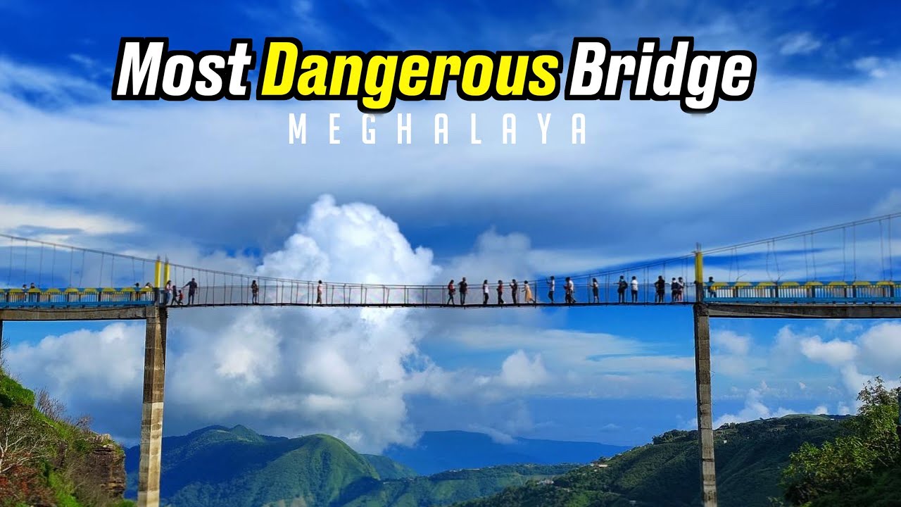 Most Dangerous Bridge in Meghalaya😨 || Hanging Bridge of Meghalaya ...
