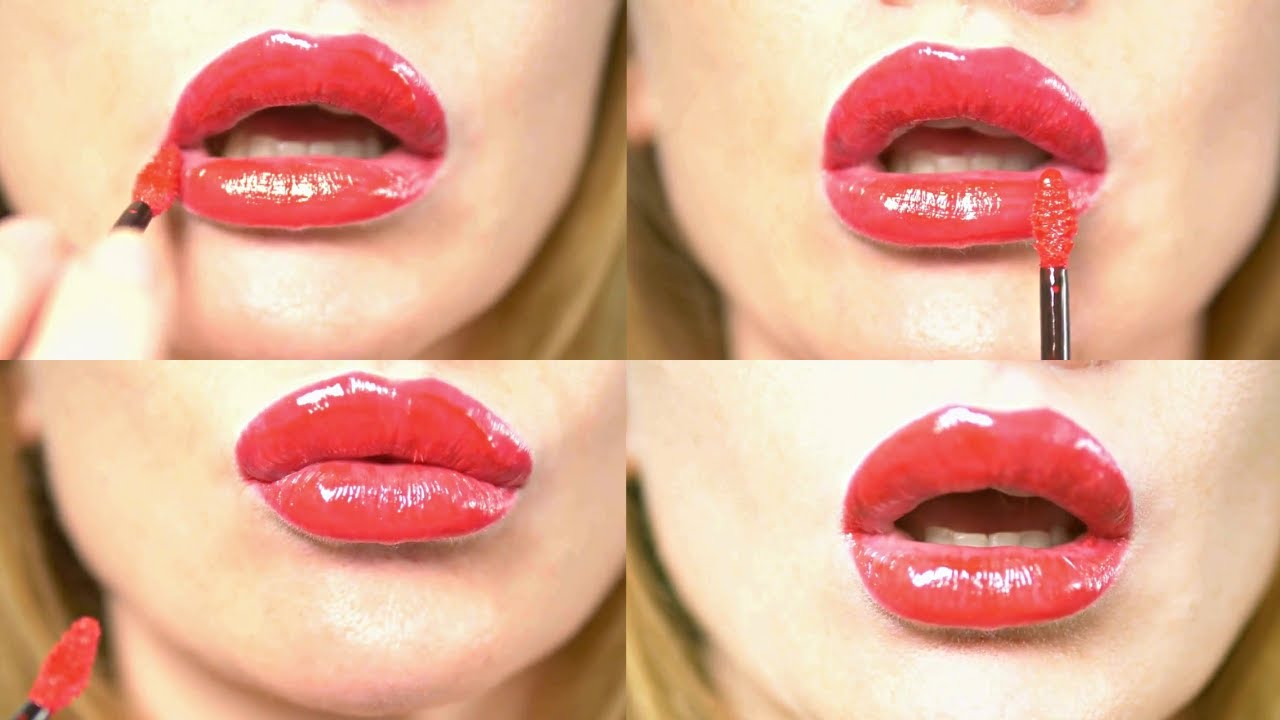 Lip Gloss Application tips using Lip Brush | Lips Closeup - YouTube