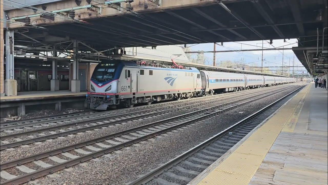 Afternoon Amtrak, NJ Transit, and SEPTA Trains at Trenton, NJ - YouTube