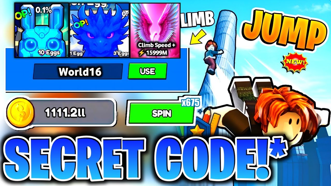 ⚠️WORLD 16!💥CODE!⚠️ CLIMB AND JUMP TOWER ROBLOX CODES 2025 - CLIMB AND ...