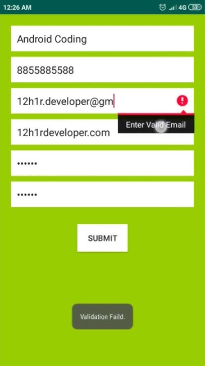 How to Implement Form Validation in Android Studio | FormValidation | Android Coding - YouTube