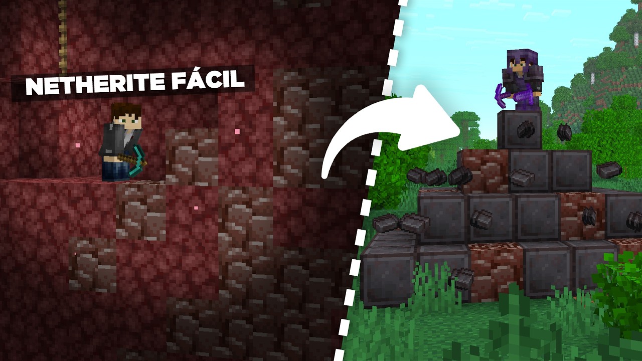 COMO PEGAR NETHERITE FÁCIL no Minecraft Hardcore - YouTube