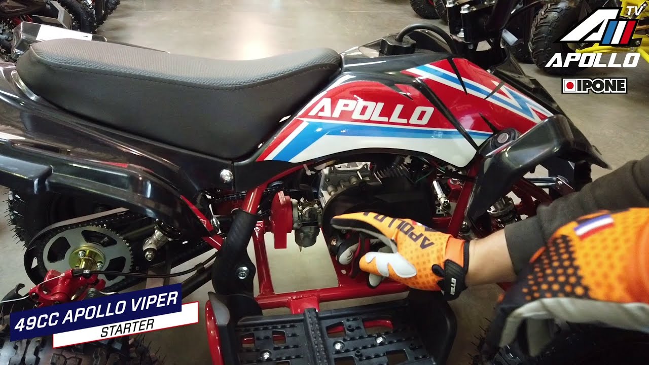 Starter Pocket quad apollo viper 49cc & Apollo falcon 49cc - YouTube