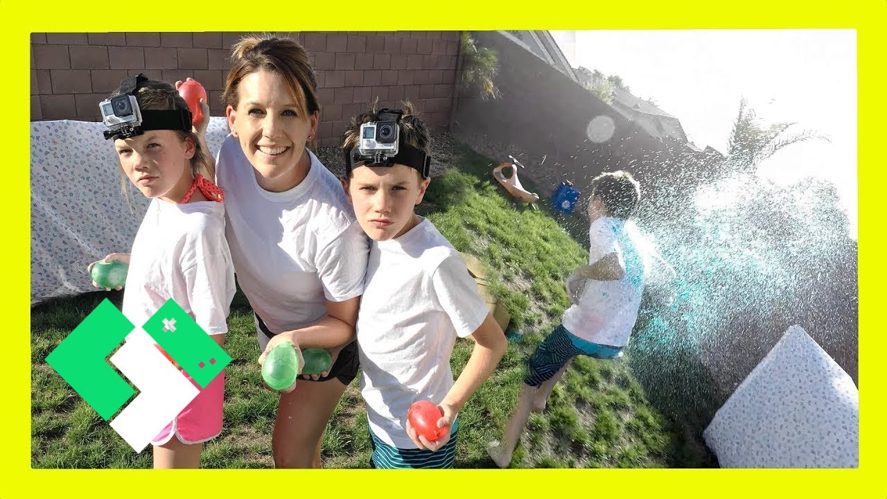 COLORED WATER BALLOON FIGHT Day 1504) | Clintus.tv - YouTube