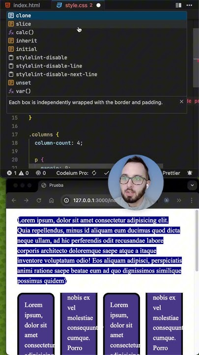 Uso de box-decoration-break: clone en CSS #css #desarrollofrontend #bootcamp #programming - YouTube