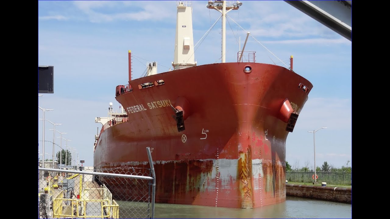 Ship FEDERAL SATSUKI Upbound departing Lock 2, Welland Canal, 2020 ...