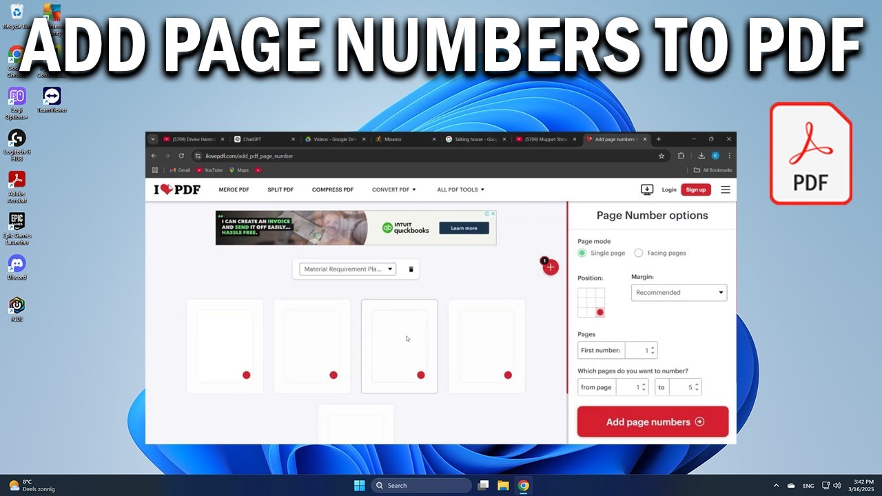 How To Add Page Number in PDF File - Easy Fix - YouTube