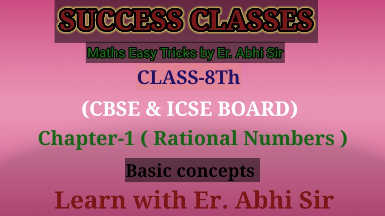 ncert maths class 8th chapter-1 Rational numbers - YouTube