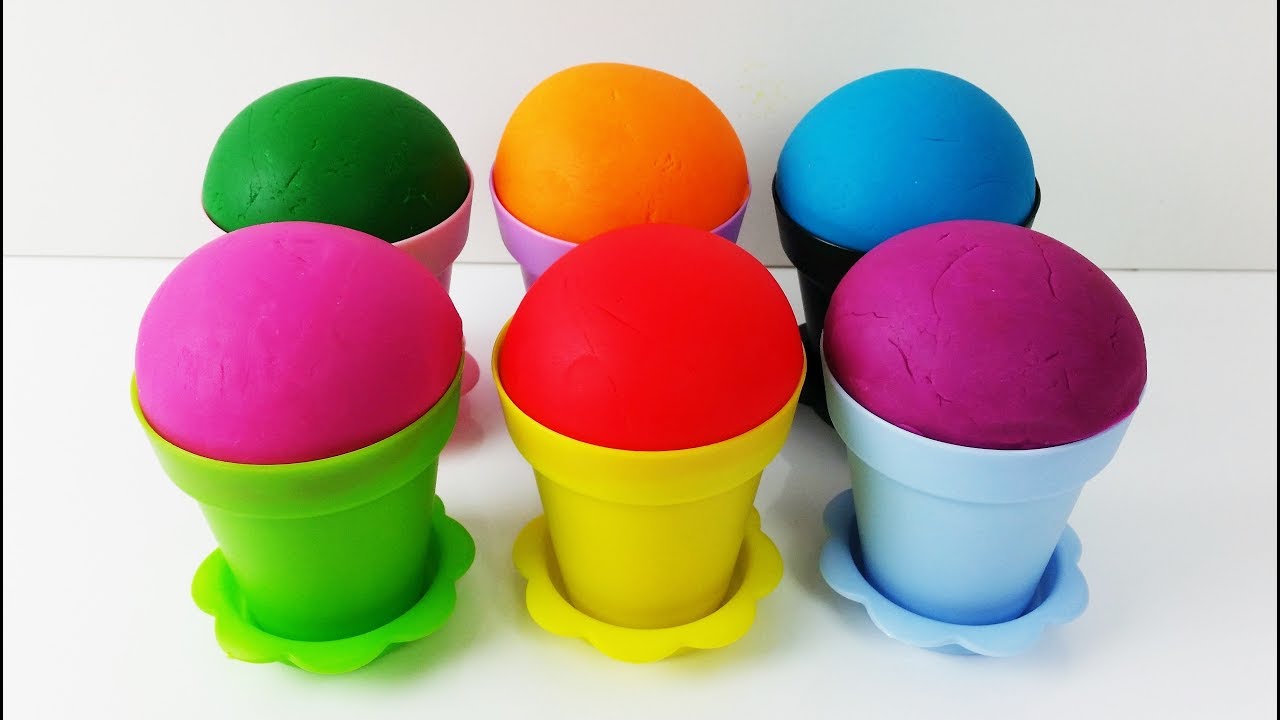Surprise Eggs and Toys Learn Colors for Kids Play Doh Ice Cream Cars 2 ...