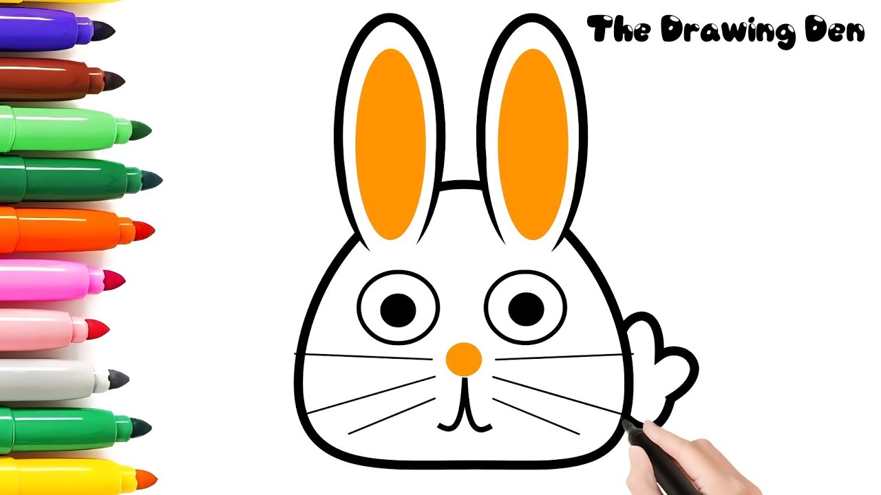 Spring Bunny Drawing|How To Draw Bunny|Front Orange - YouTube