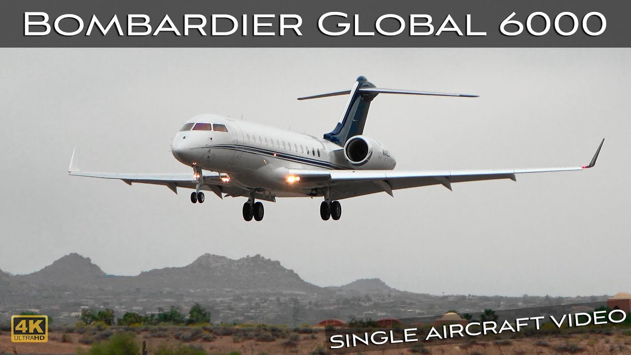 Bombardier Global 6000 Landing (4K) | Plane Spotting | [KSDL\SCF] - YouTube