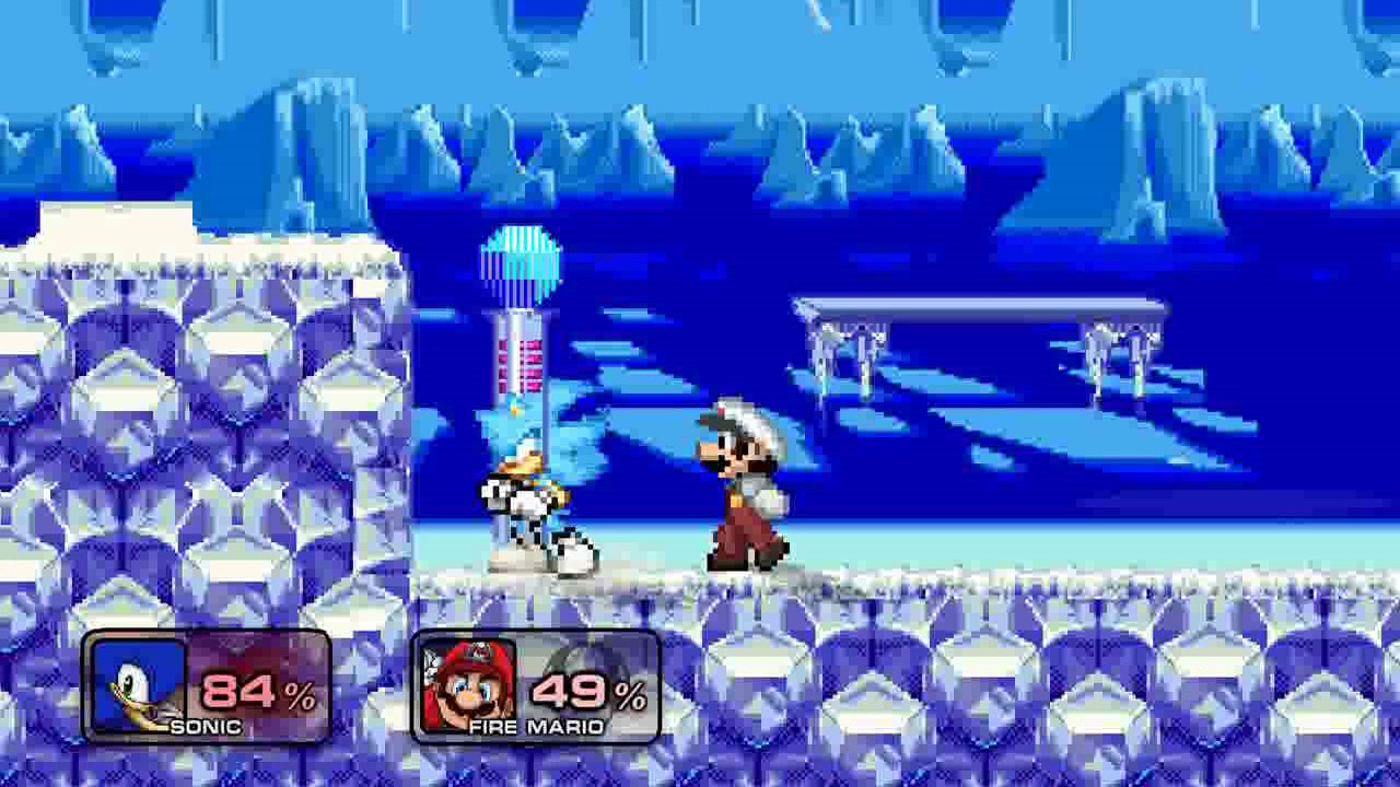 Ice Sonic vs Fire Mario SSF2 MOD - YouTube