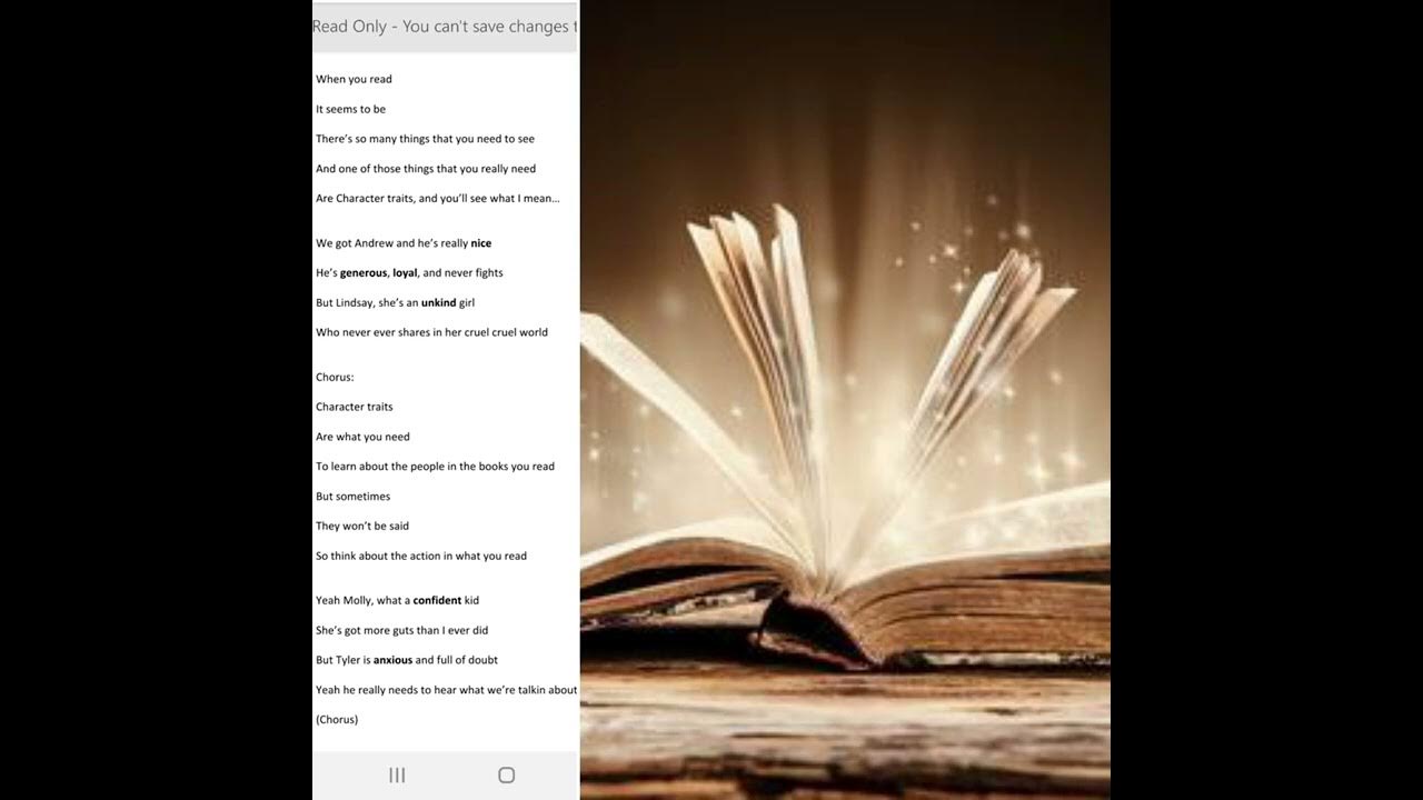 Character Traits Song - YouTube