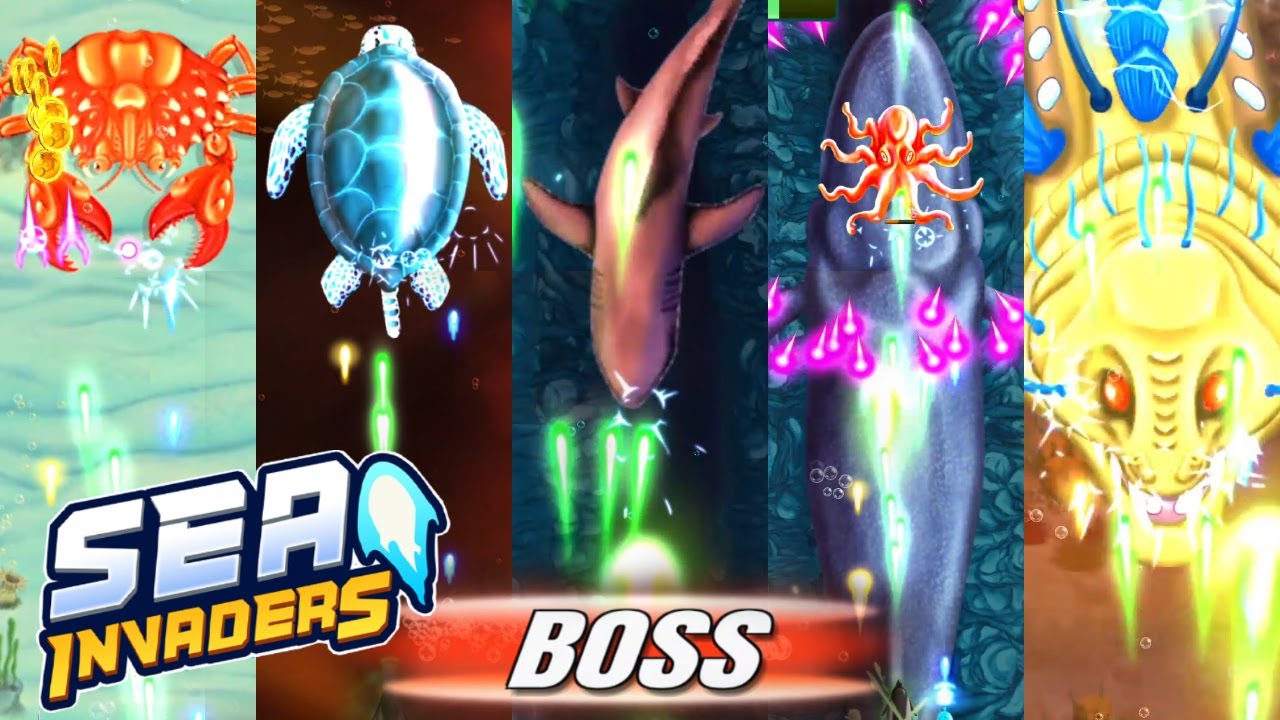 ALL mini BOSS in Hero Challenge in Sea Invaders Fishing Shooting Game ...