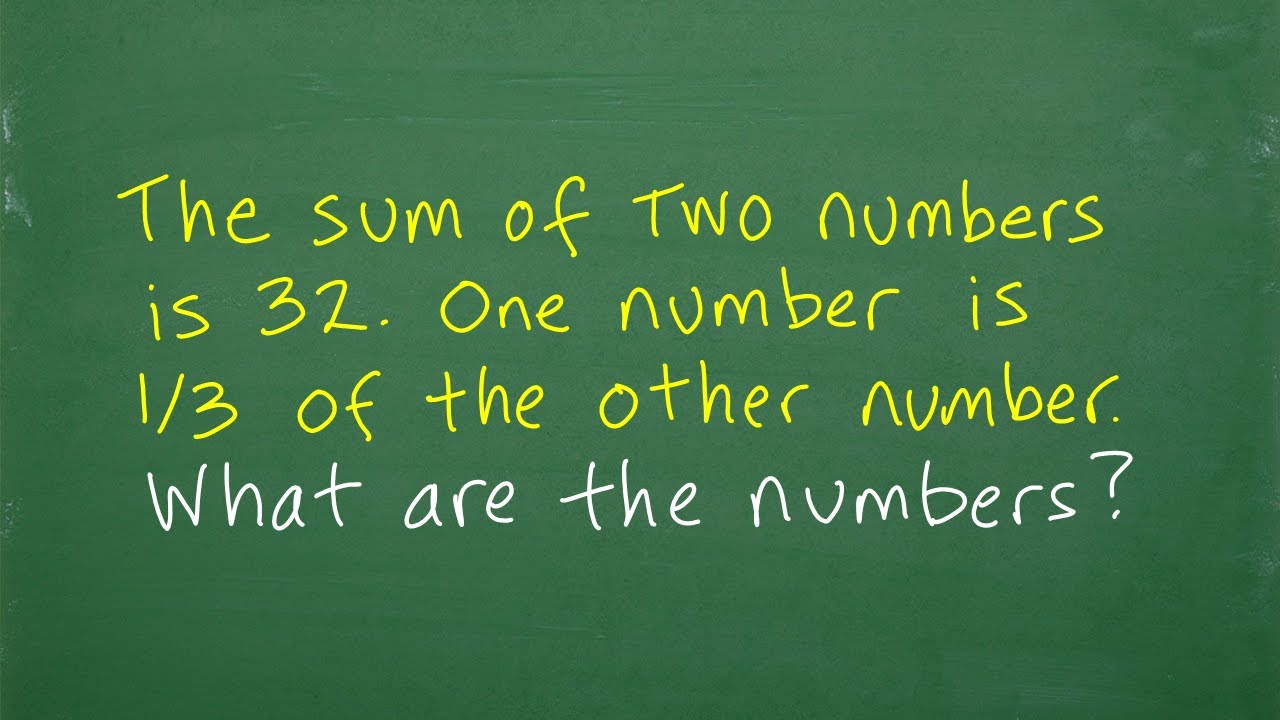 The Sum Of Two Numbers Is 32 One Number Is 1 3 Of The Other Number the-sum-of-two-numbers-is-32-one-number-is-1-3-of-the-other-number