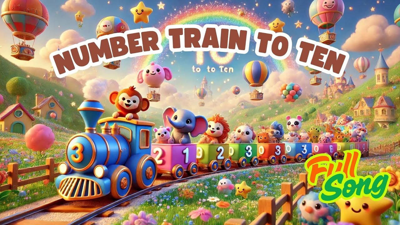 Number Train to Ten 🚂 | Counting Nursery Rhyme and Learning Song for ...