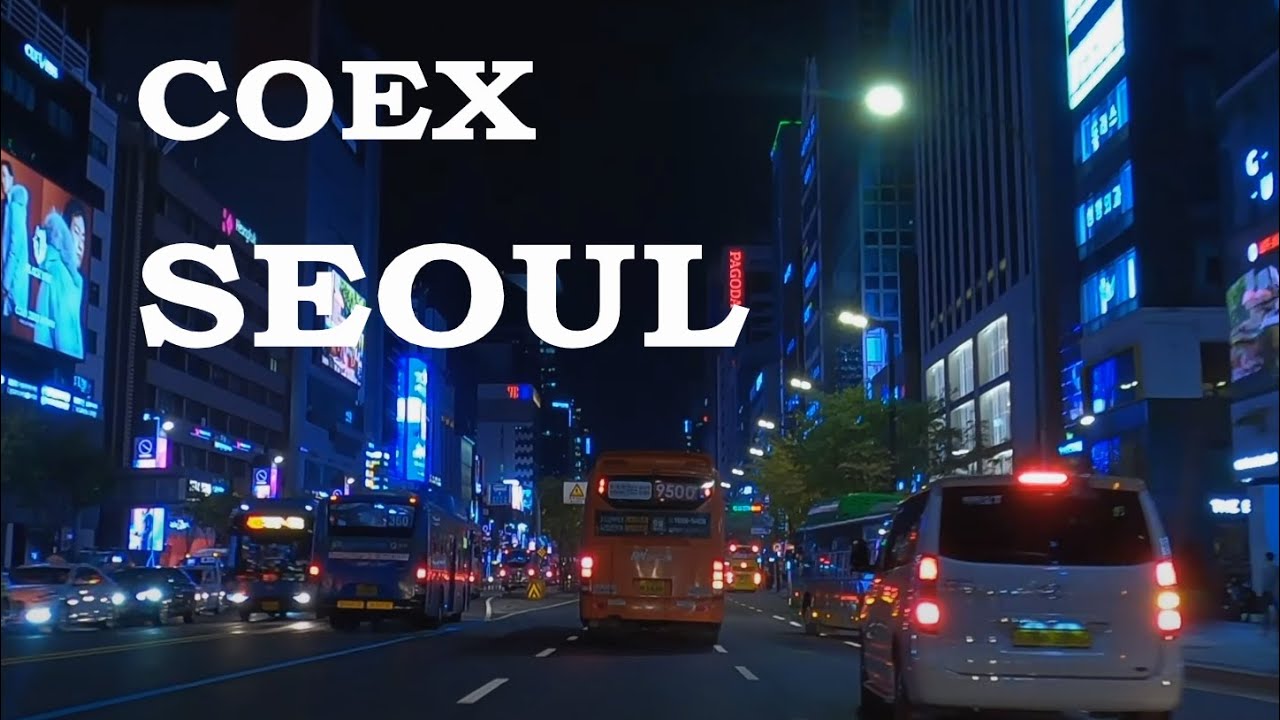 4K Night Drive COEX TO Gangnam.st (Jazz bgm)코엑스 강남역 테헤란로 야간 드라이브 seoul ...