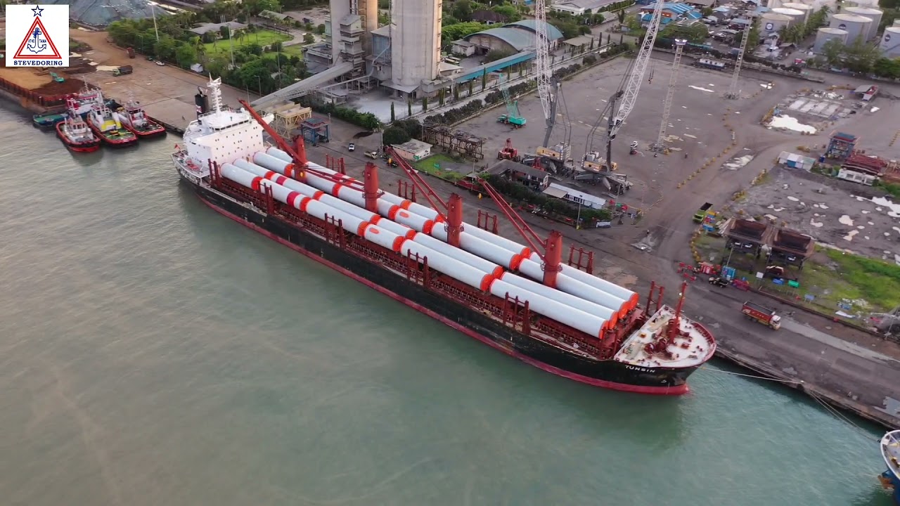 MV TUNSIN LOAD WIND TOWER - PT. ATHOTAMA STEVEDORING - YouTube
