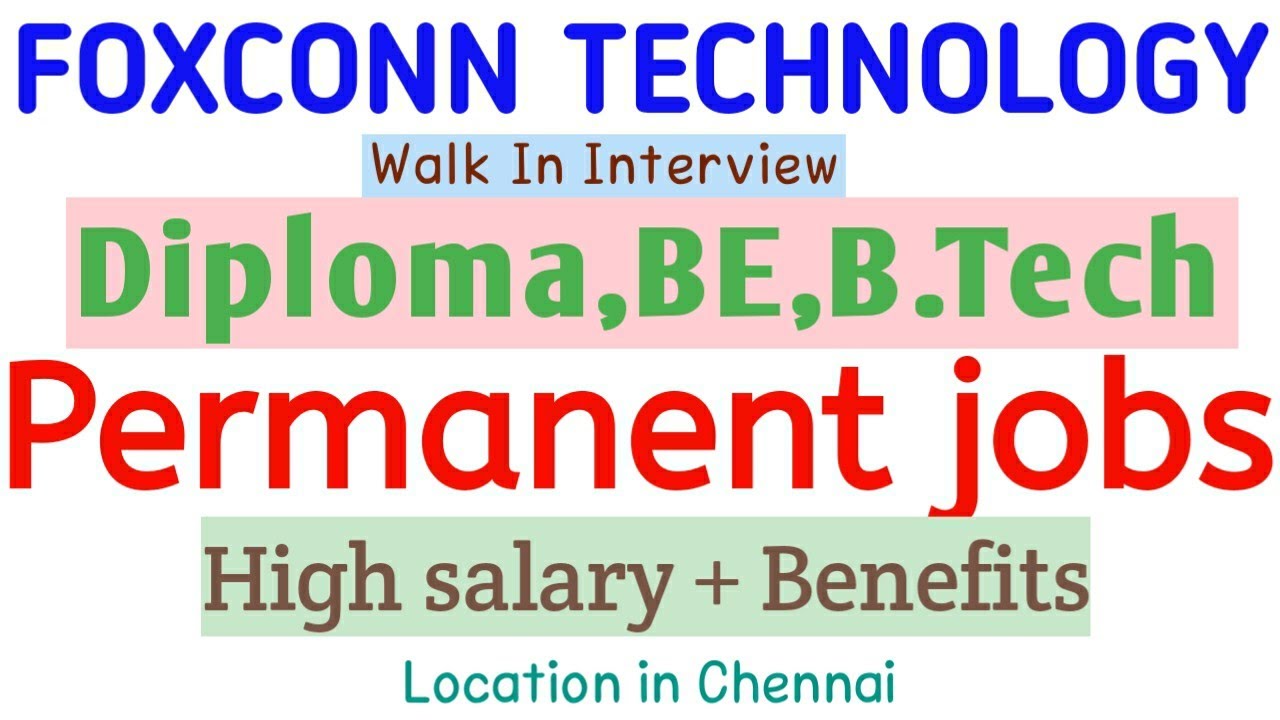 Foxconn Technology Latest Job Vacancy In Tamil mobile Manufacturing
