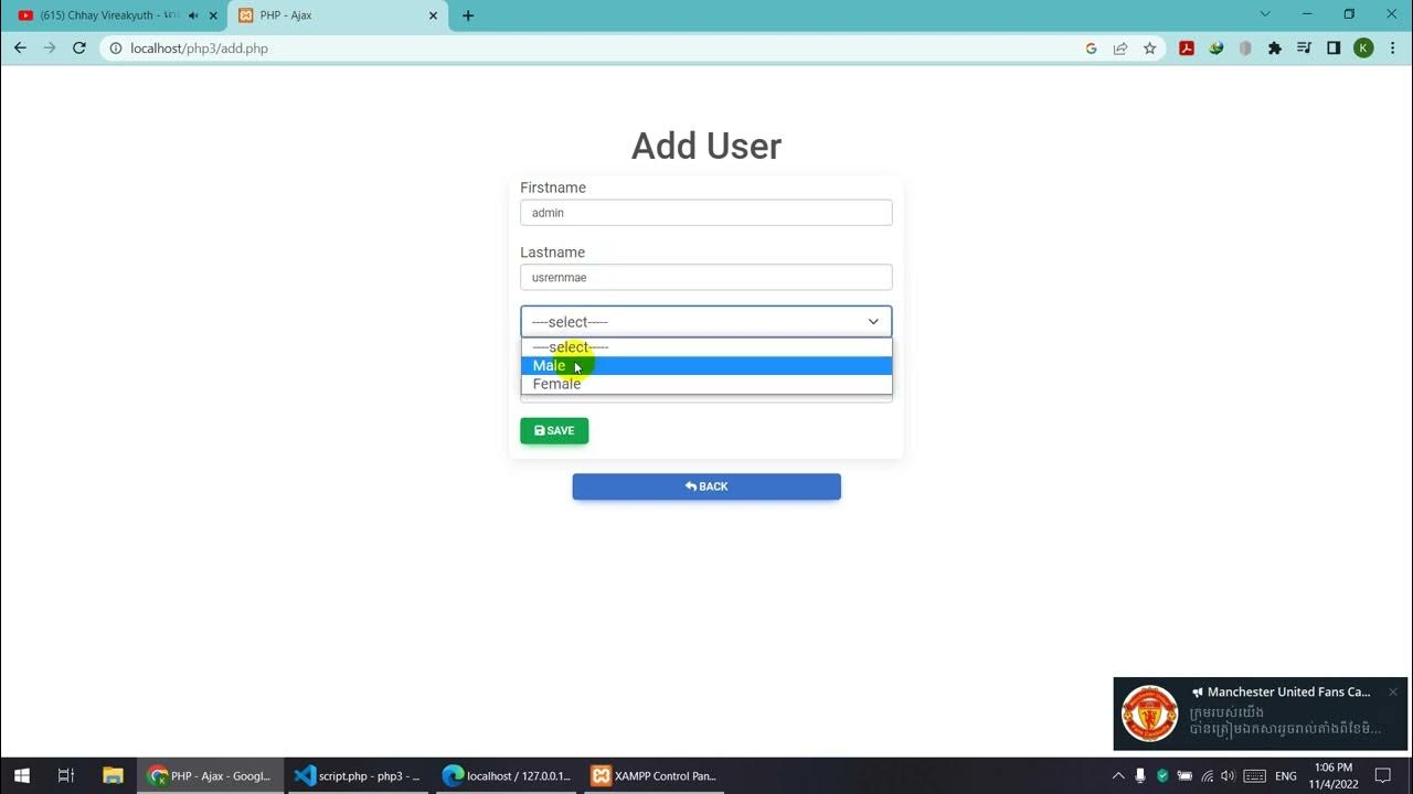 Php Insert Update Delete Using Ajax Youtube
