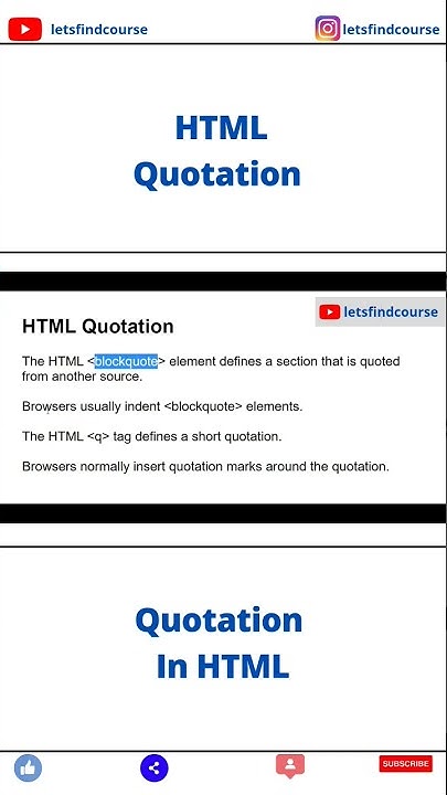 Html Quotation Quotation In Html Html Youtube