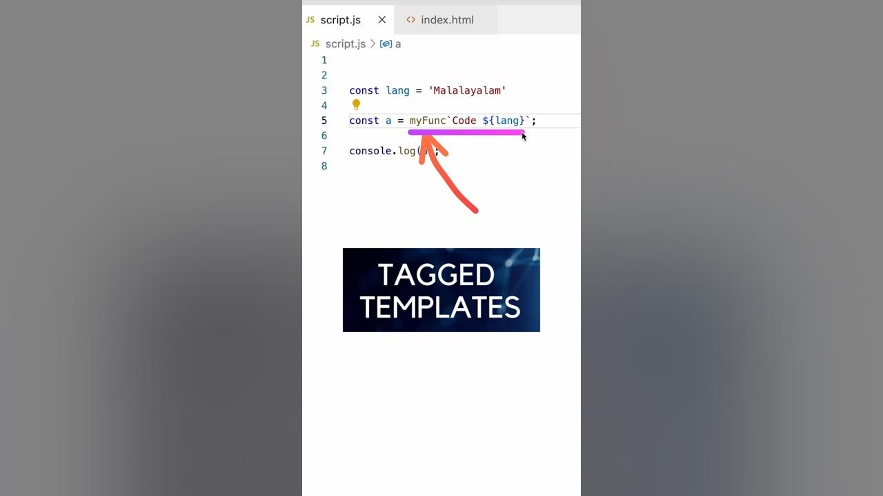 Tagged Template String | Javascript #javascriptcode #malayalam #programming - YouTube