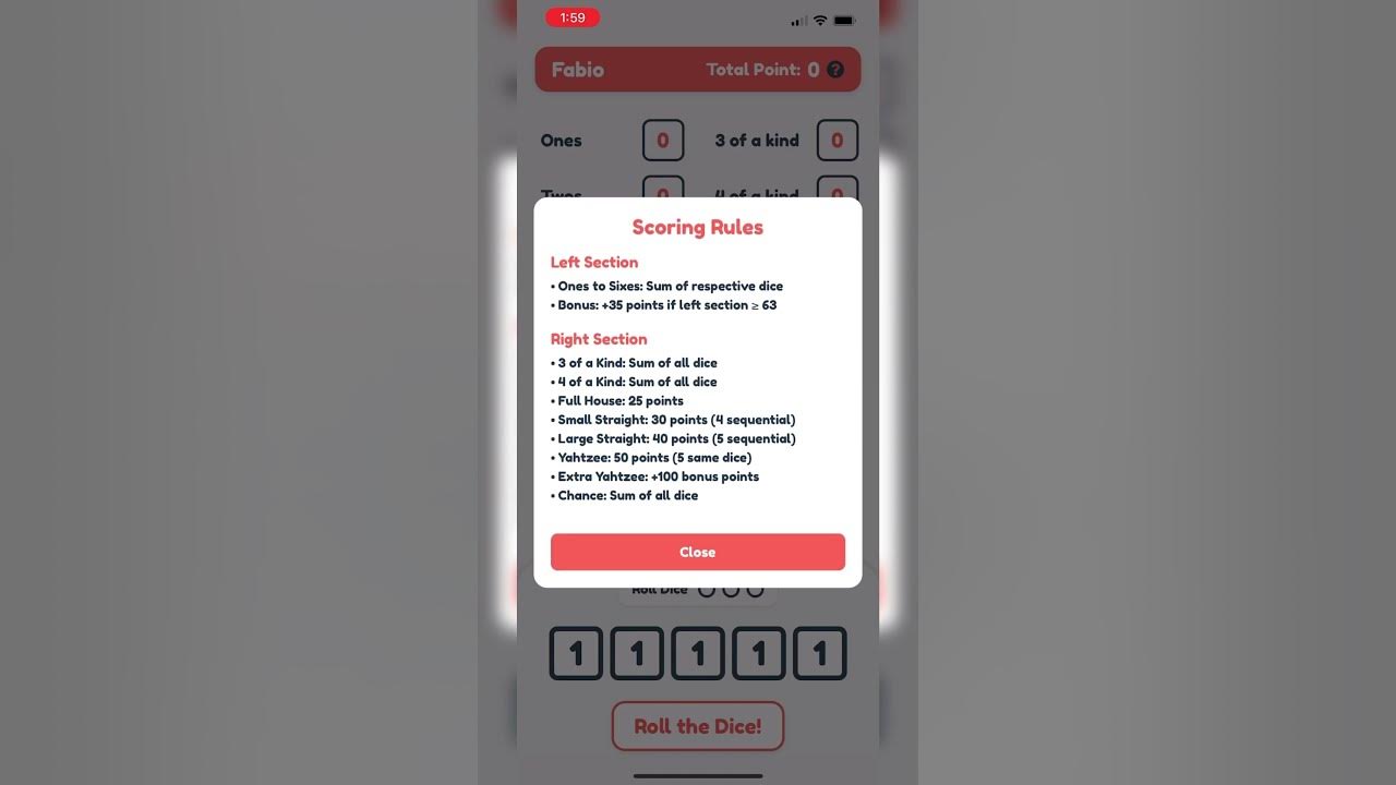 Made Yahtzee game in one day with react native #coding #gamedev #startup - YouTube